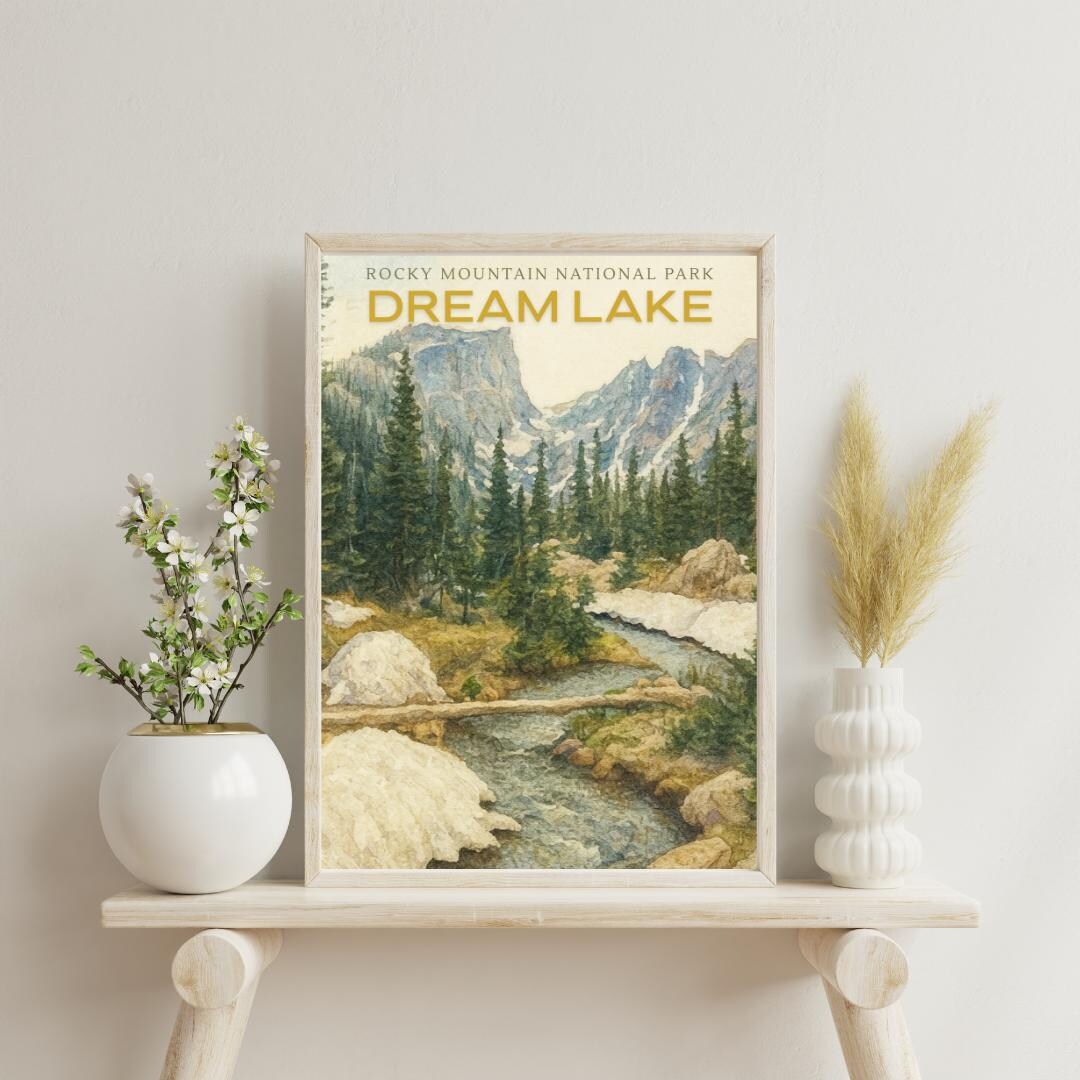 Rocky Mountain National Park Digital Watercolor Print | Colorado ...