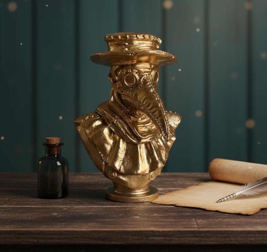 Plague Doctor – Gold Color – Gothic and Steampunk - Plague Doctor ...