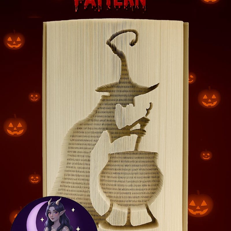 Book Folding Pattern Witch - Etsy