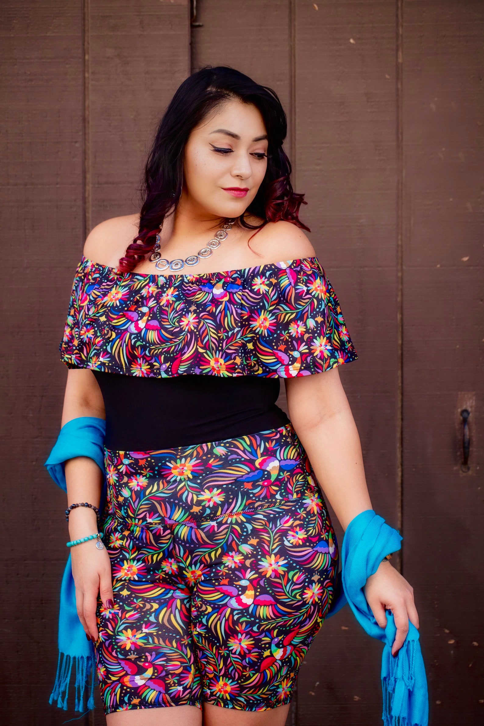 Off Shoulder Ruffle Mexican Top Made of Stretch Fabric by - Etsy