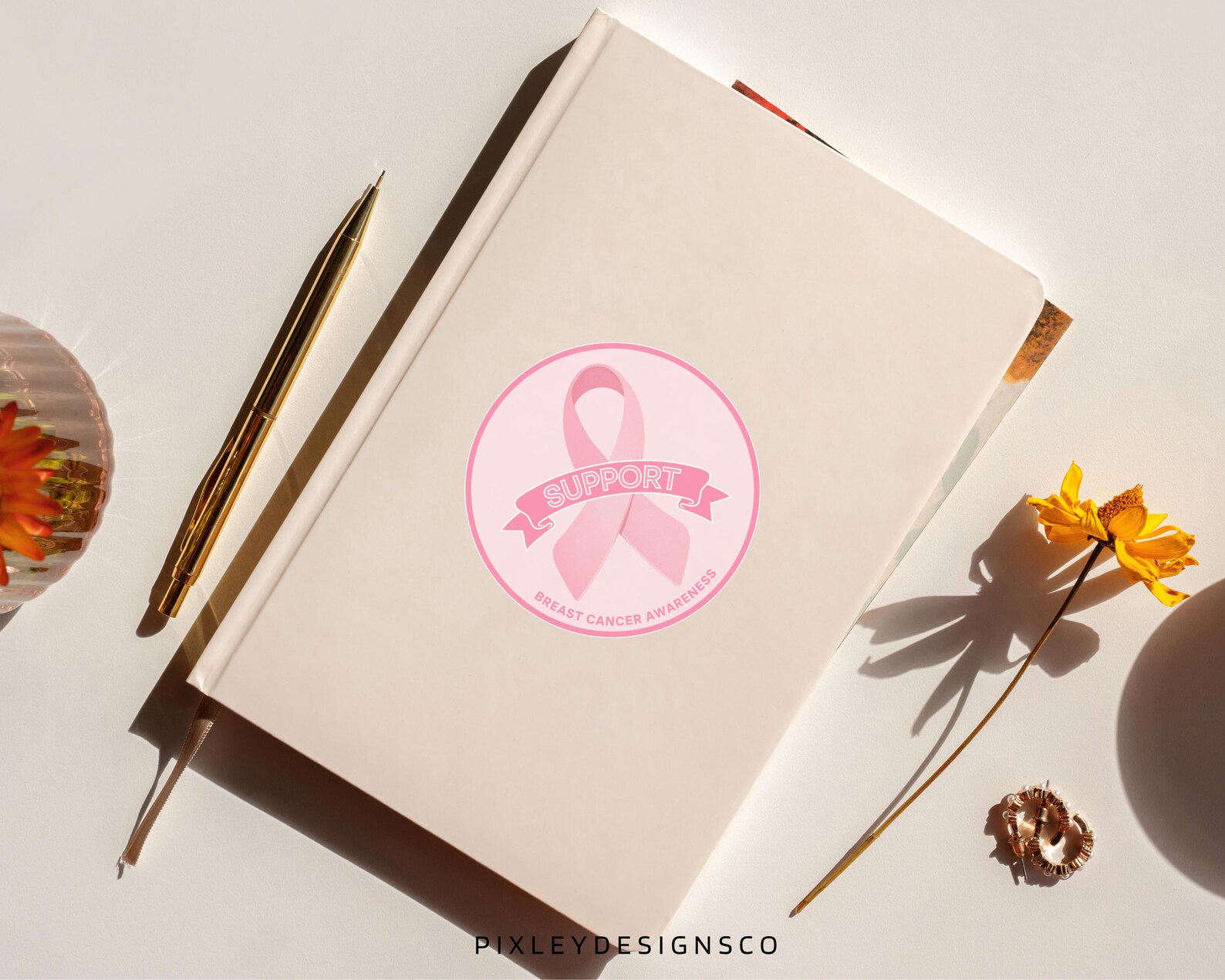 Breast Cancer Awareness Sticker Clip Art, Digital Download, Printable ...