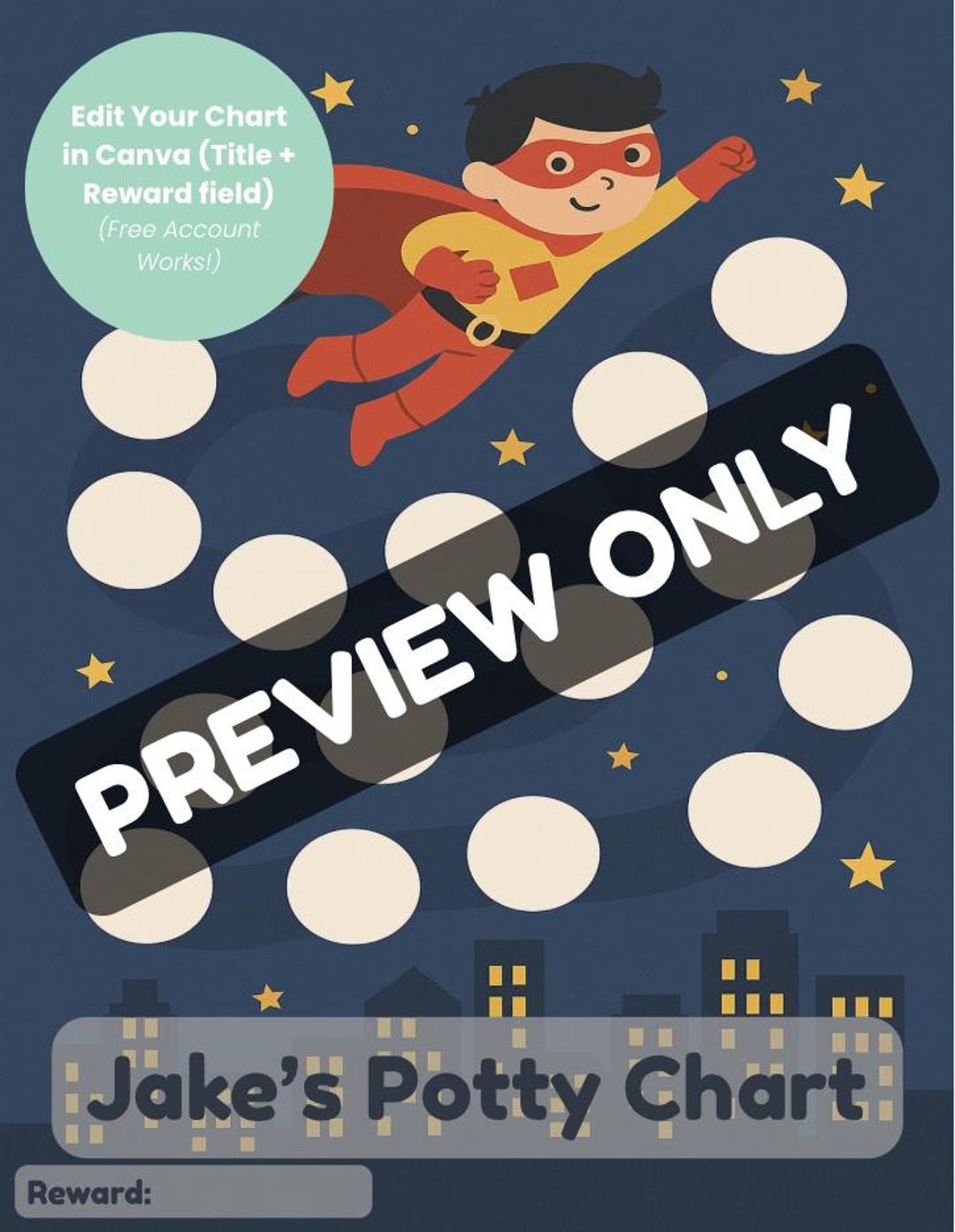 Superhero Sticker Chart | Printable Reward Chart for Kids | Potty ...