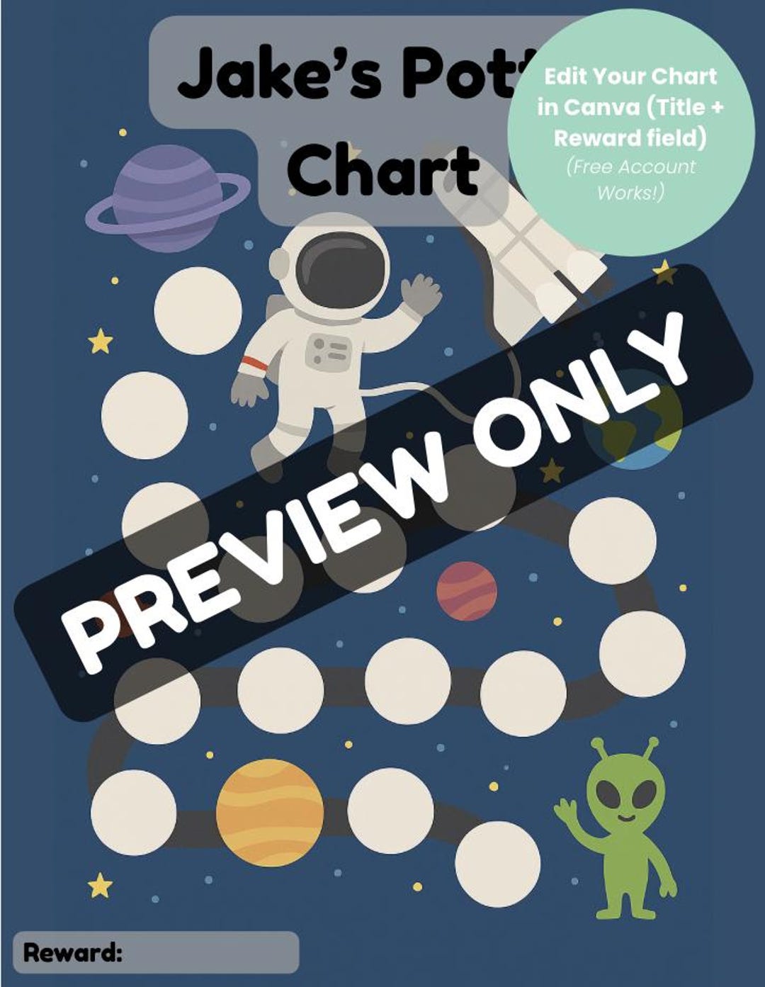 Space Adventure Sticker Chart | Printable Reward Tracker for Kids ...
