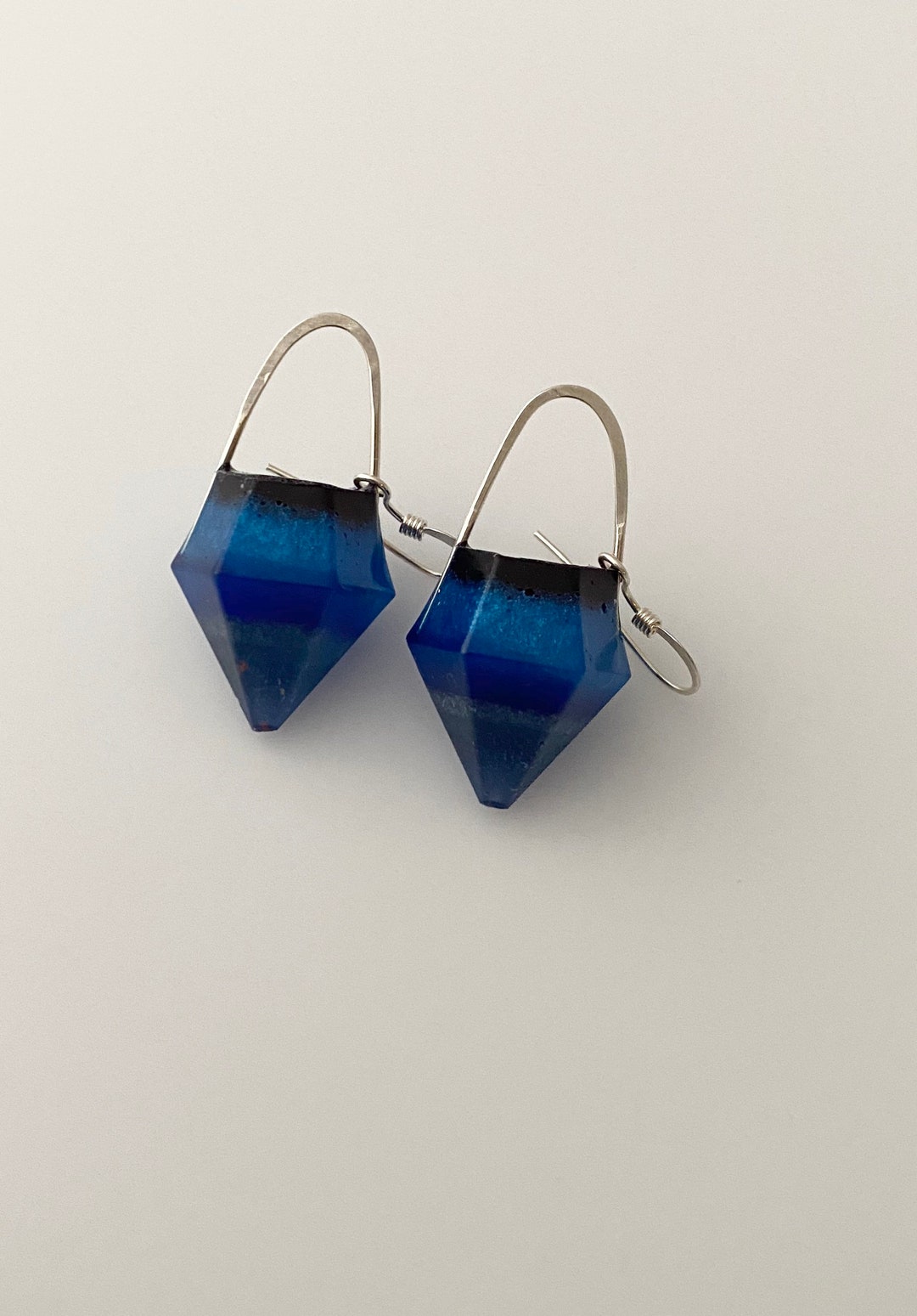 Shades of Deep Blue Gem Drop Earrings - Etsy