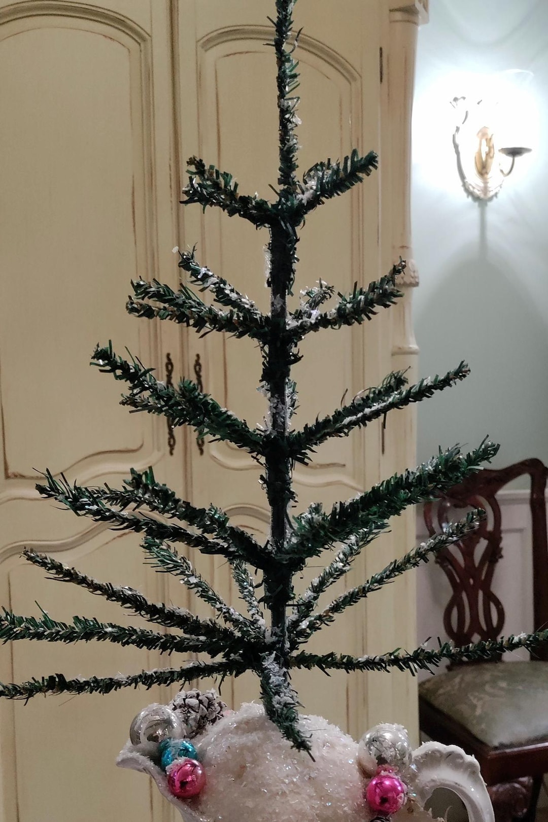 Faux Goose Feather Tree Handmade & Gorgeous Individually Trimmed -one ...