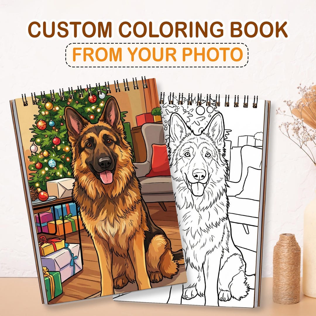 Custom Pet Coloring Book From Photo – 12–48 Pages – Personalized Wooden ...