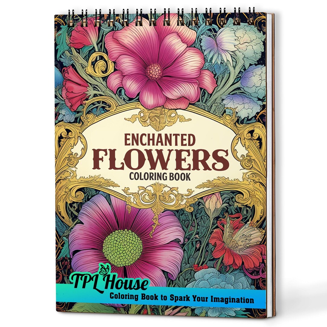 Enchanted Flowers Coloring Book: Handmade Wooden Cover, A5, 30 Pages - Etsy