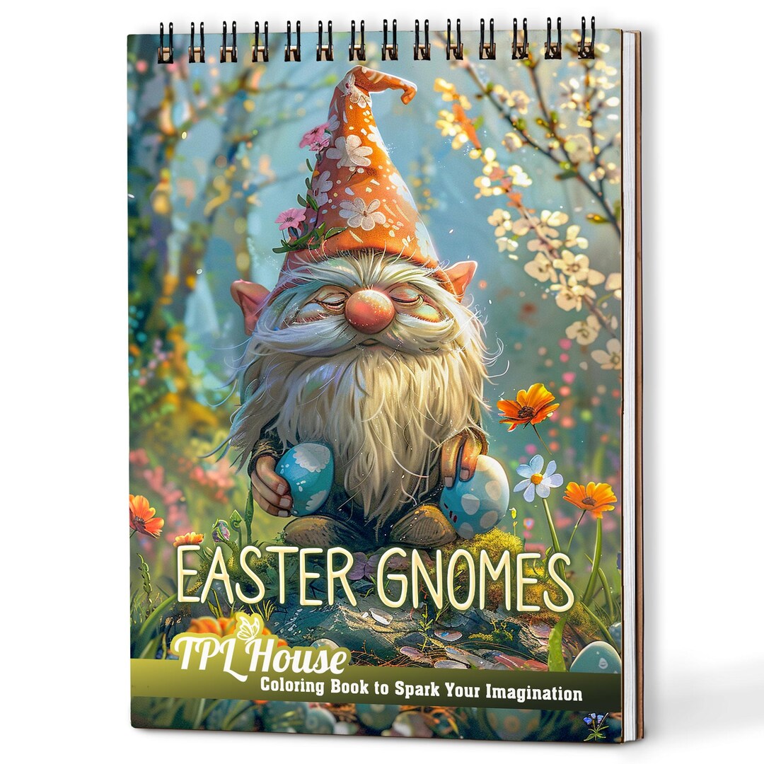 Easter Gnome Coloring Book – Whimsical Art, Handcrafted Wooden Cover - Etsy