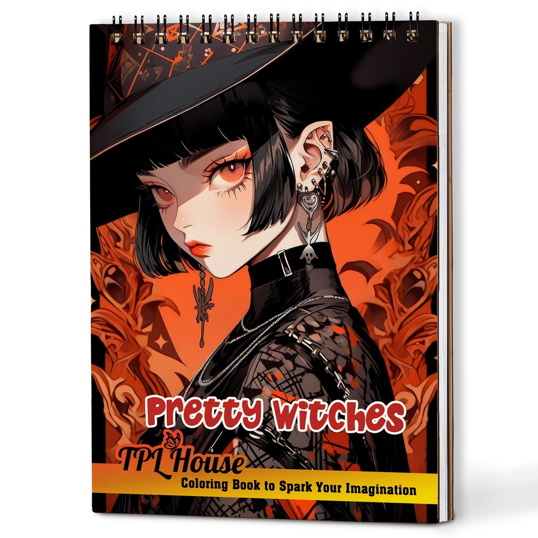 Pretty Witches Coloring Book: Handmade Wooden Cover, Spiral Bound - Etsy