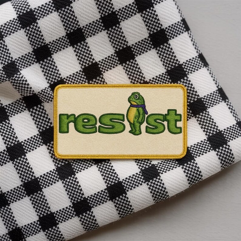 Resist Portland Frog Embroidered Patch, Funny Iron on Patch for Jacket ...