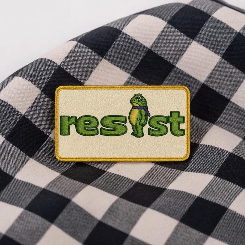 Resist Portland Frog Embroidered Patch, Funny Iron on Patch for Jacket ...