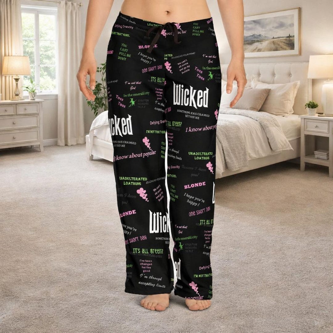 Black Wicked Women's Pajama Pants, Wicked Lounge Wear - Etsy