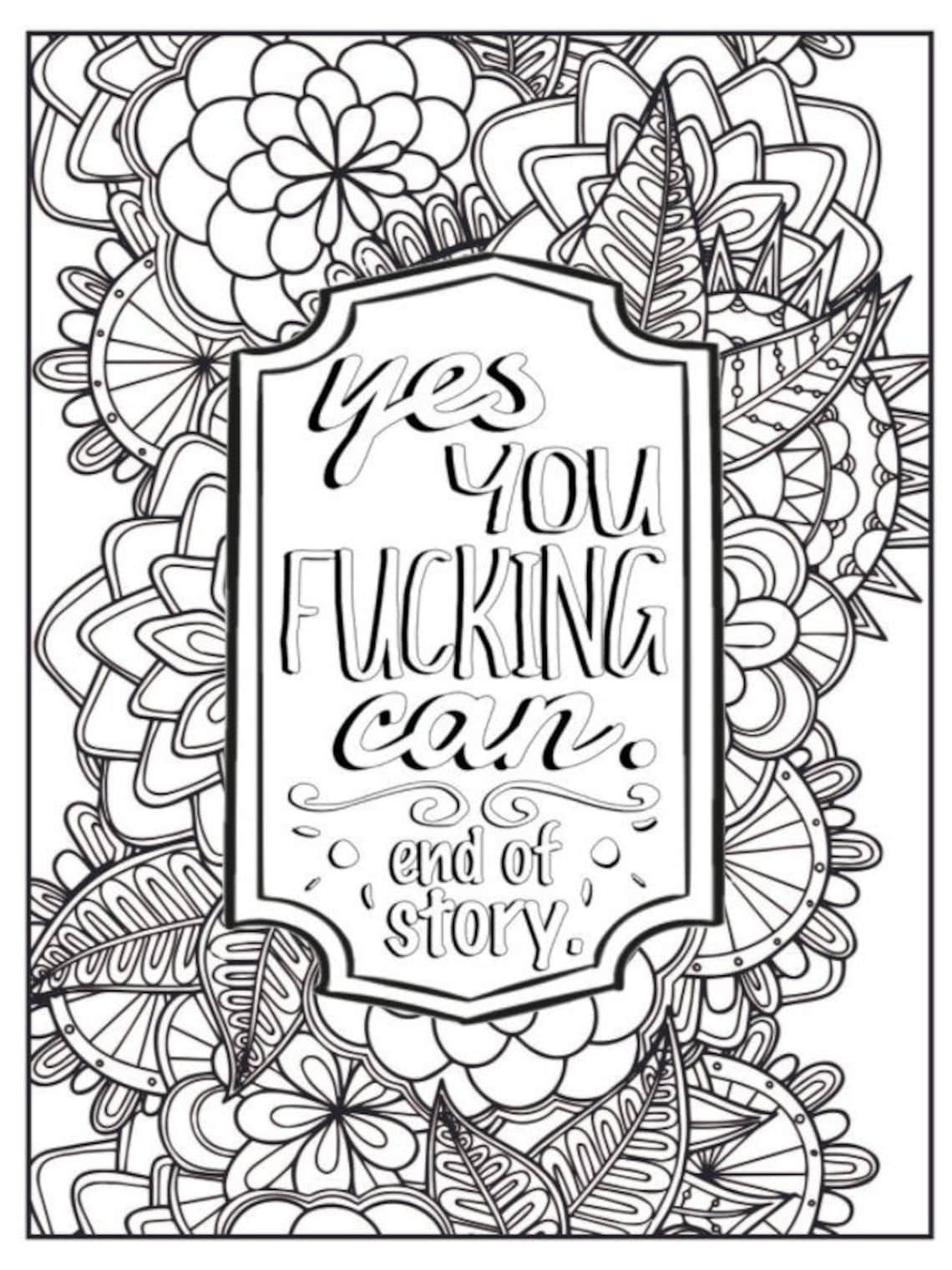 Printable Swear Word Coloring Book Pages; Inappropriate Inspirational ...