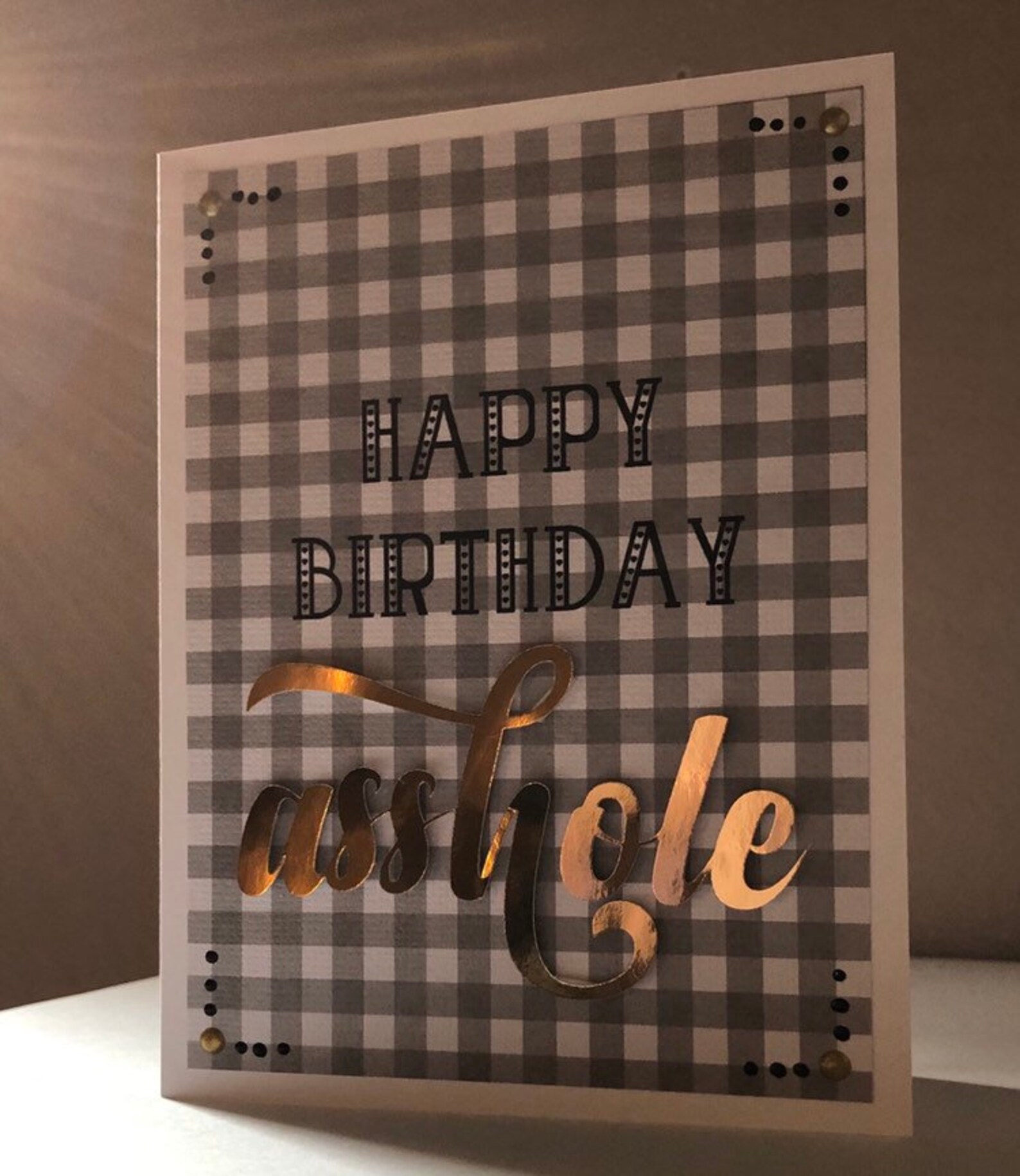 Happy Birthday Asshole Handmade Birthday Card Etsy