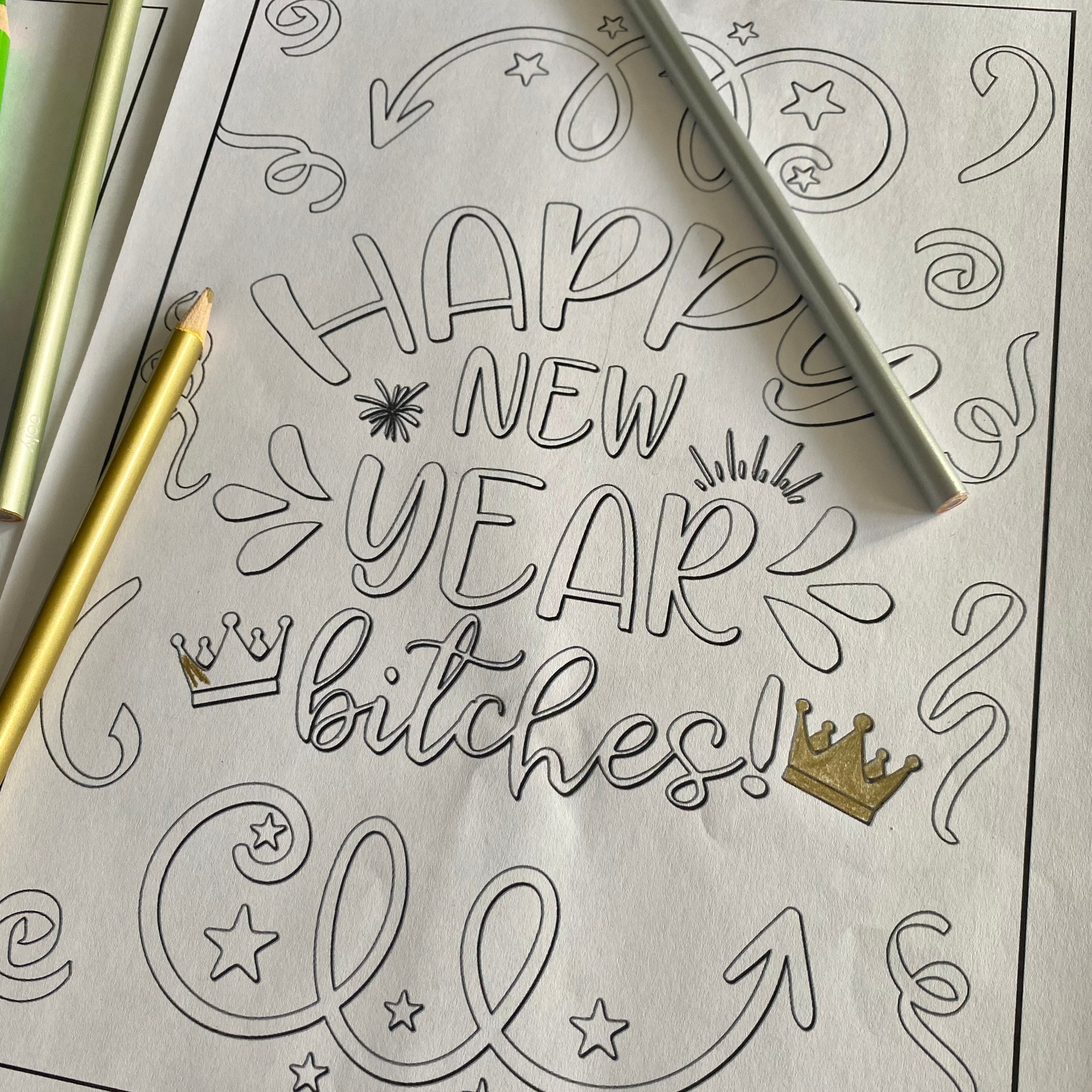 Printable Swear Word Coloring Book Pages. Festive as Fuck A Very Sweary ...