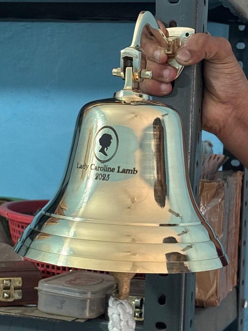 Personalized Brass Bell – Engraved Custom Message, Nautical Decor - Etsy