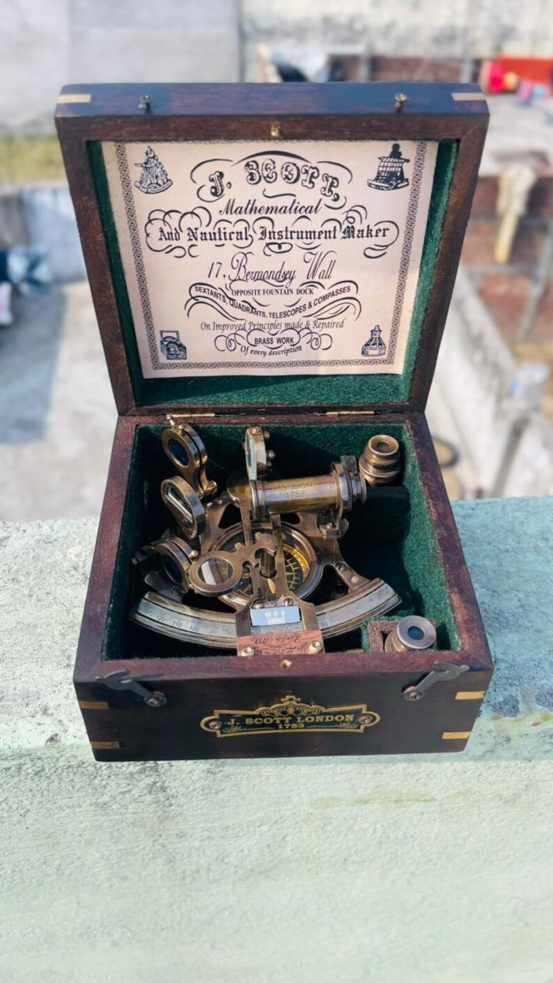 Nautical Brass Working Sextant With Two Telescope, Antique Maritime ...