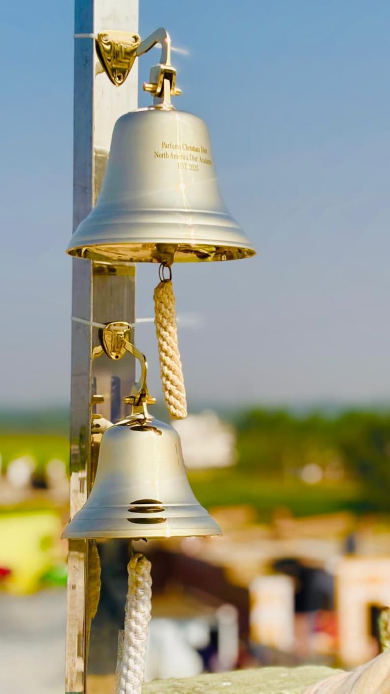 Personalized Engraved Brass Bell - Custom Handmade Bell for - Engraved ...