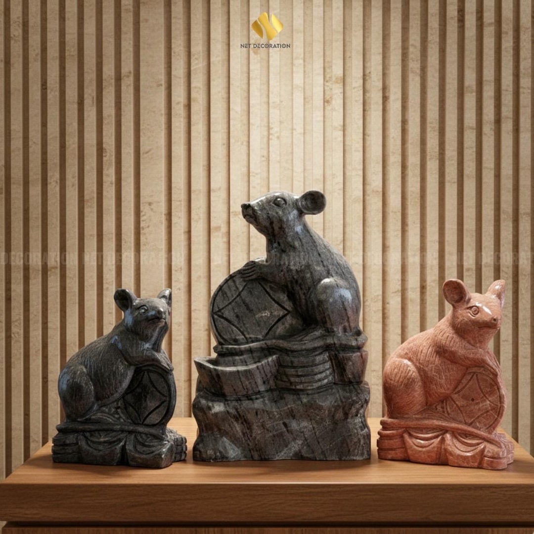Stone Rat Sculpture | Natural Stone Zodiac Figurine | Handcrafted ...