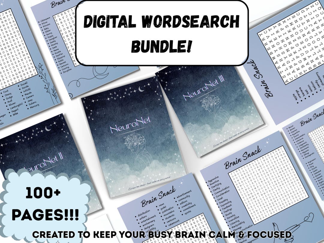 Digital Word Search Puzzle Book | Printable Brain Games for Focus & Fun ...
