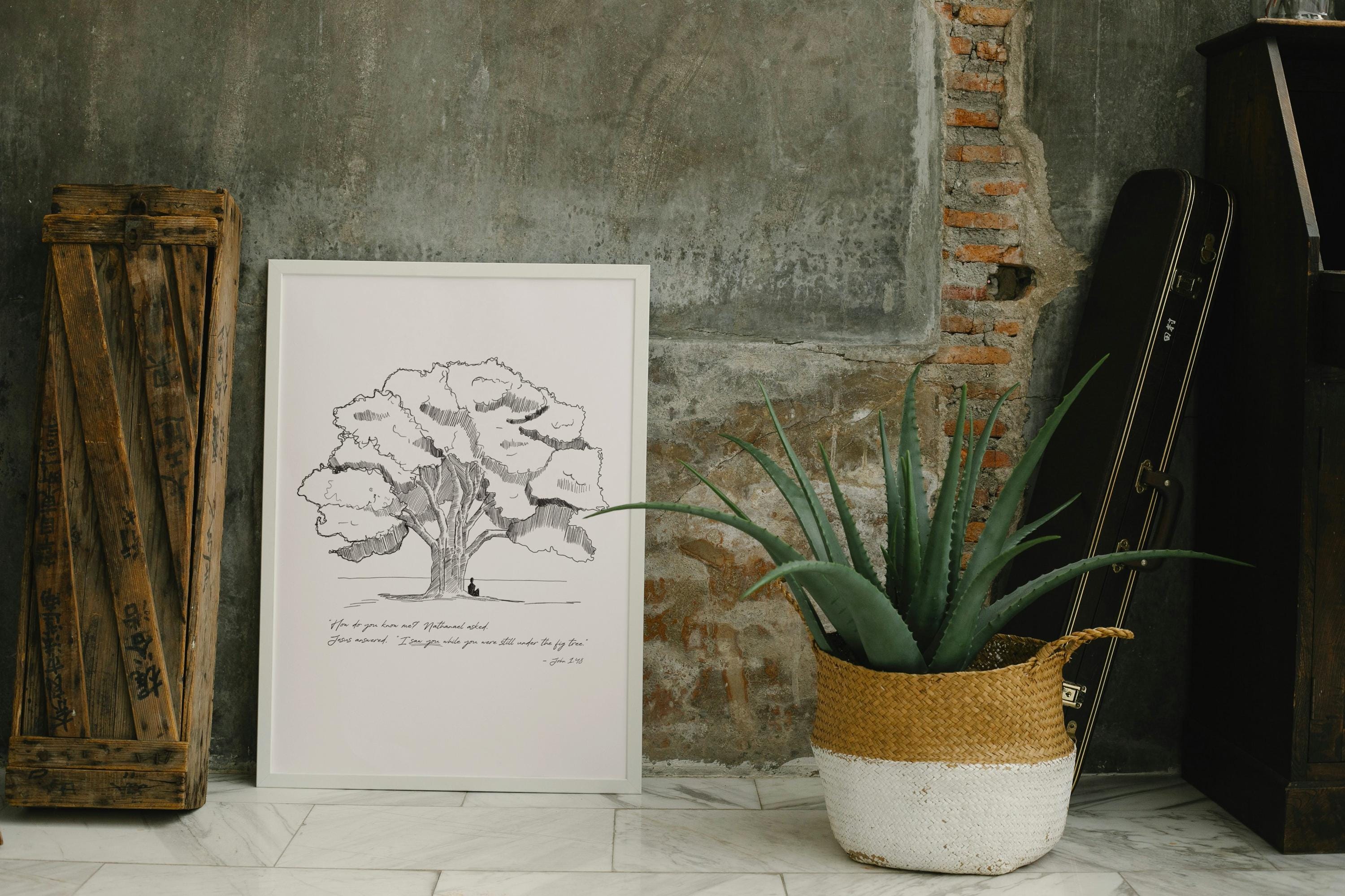 Nathanael Under the Fig Tree, John 1:48, Digital Print, Bible Wall Art ...
