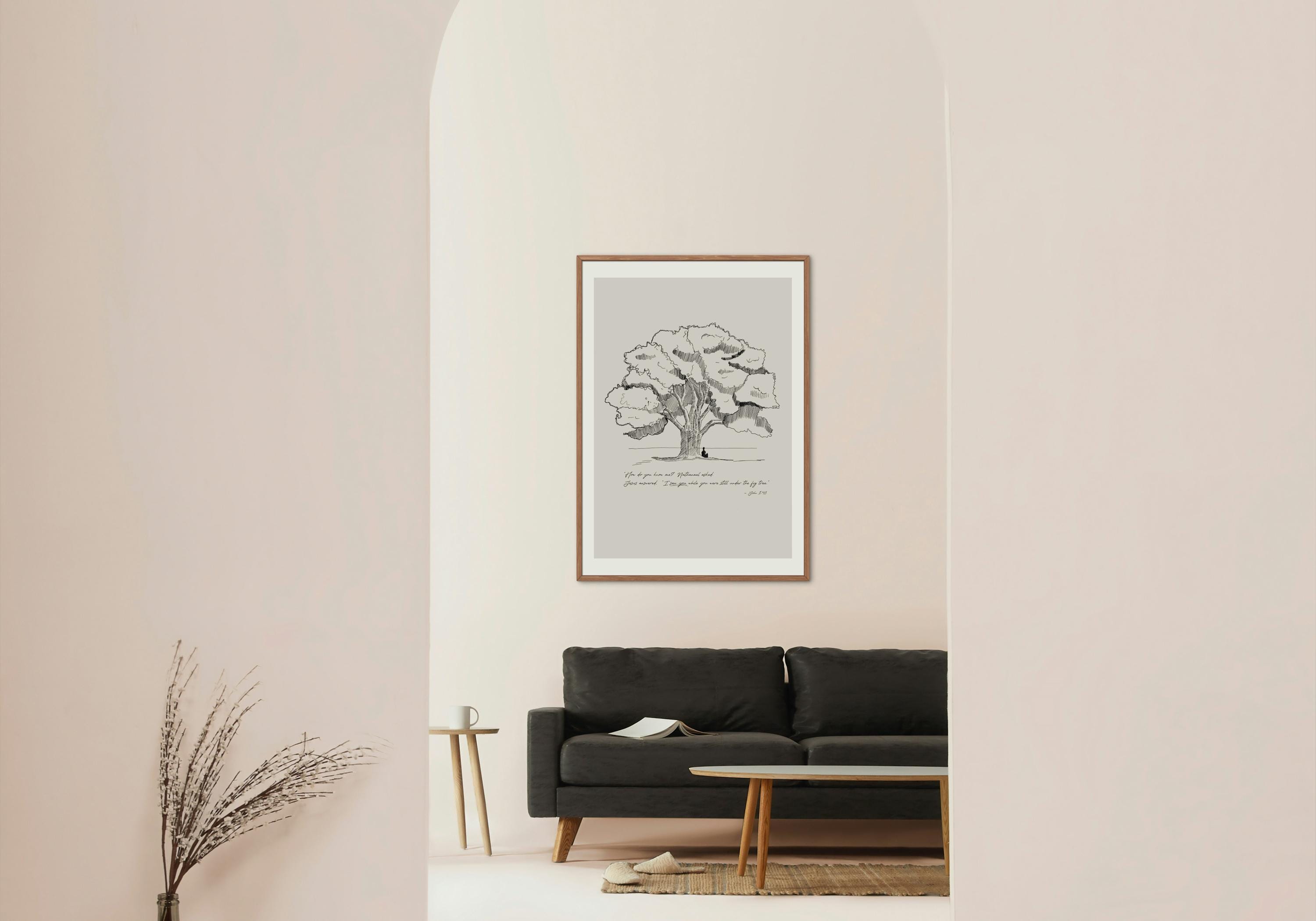 Nathanael Under the Fig Tree, John 1:48, Digital Print, Bible Wall Art ...