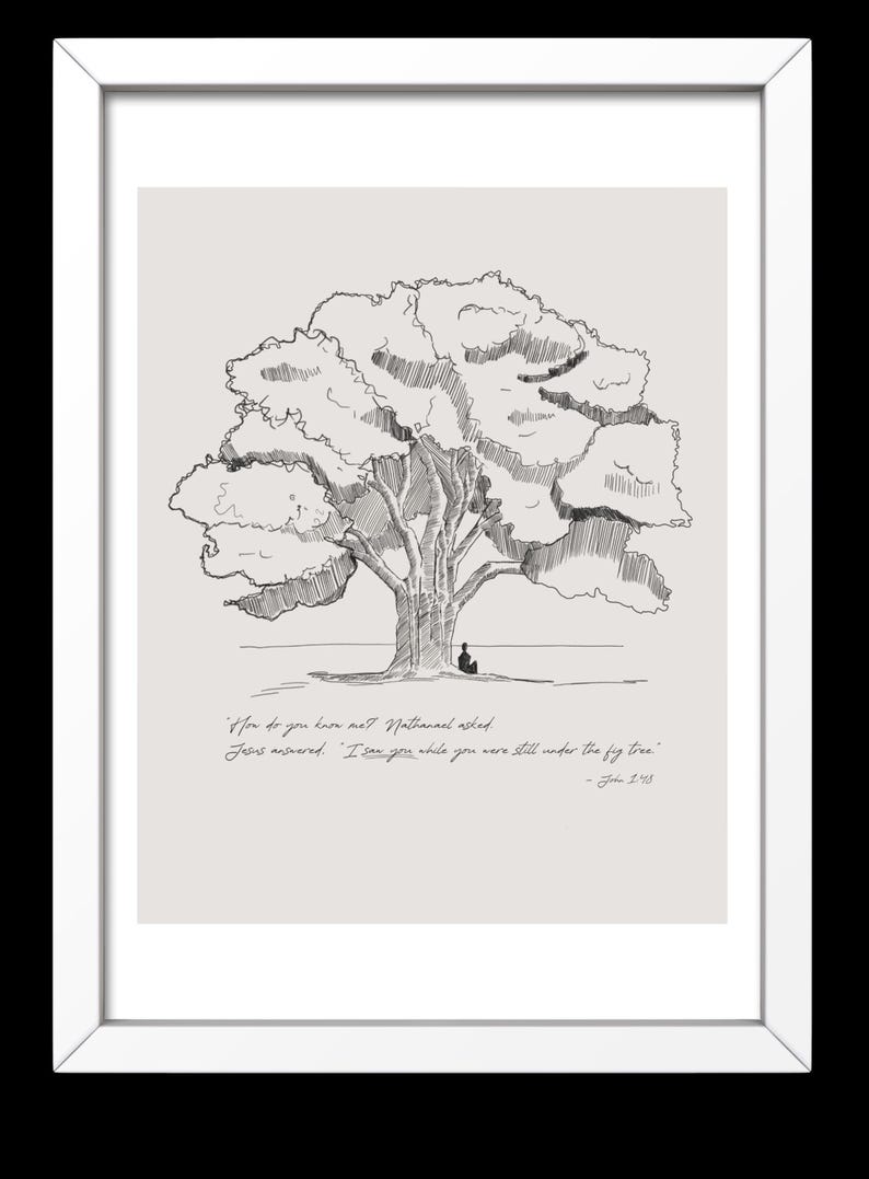 Nathanael Under the Fig Tree, John 1:48, Digital Print, Bible Wall Art ...