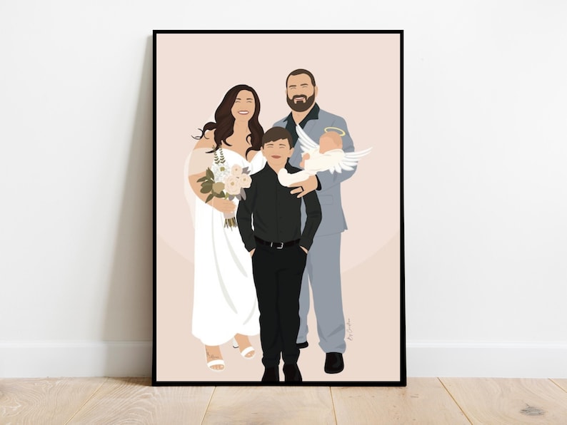 Custom Faceless Portrait Illustration, Personalized Gift (digital ...