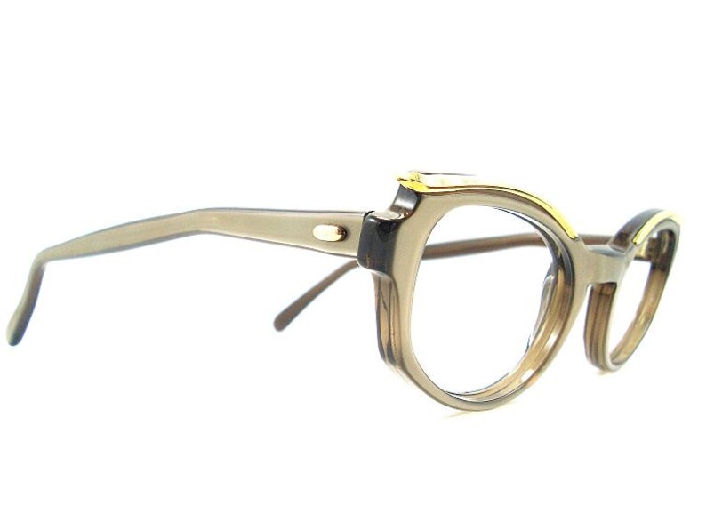 Vintage 50s Frame Beige Sand Cat Eye Glasses Eyeglasses Sunglasses New ...