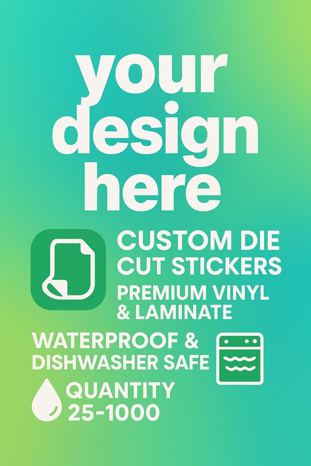 Custom Die Cut Vinyl Stickers: Matte White, Waterproof, Scratch ...
