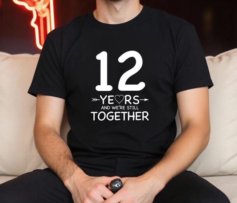 12 Years Together Shirt, Funny Anniversary T Shirt for Couples, 12th ...