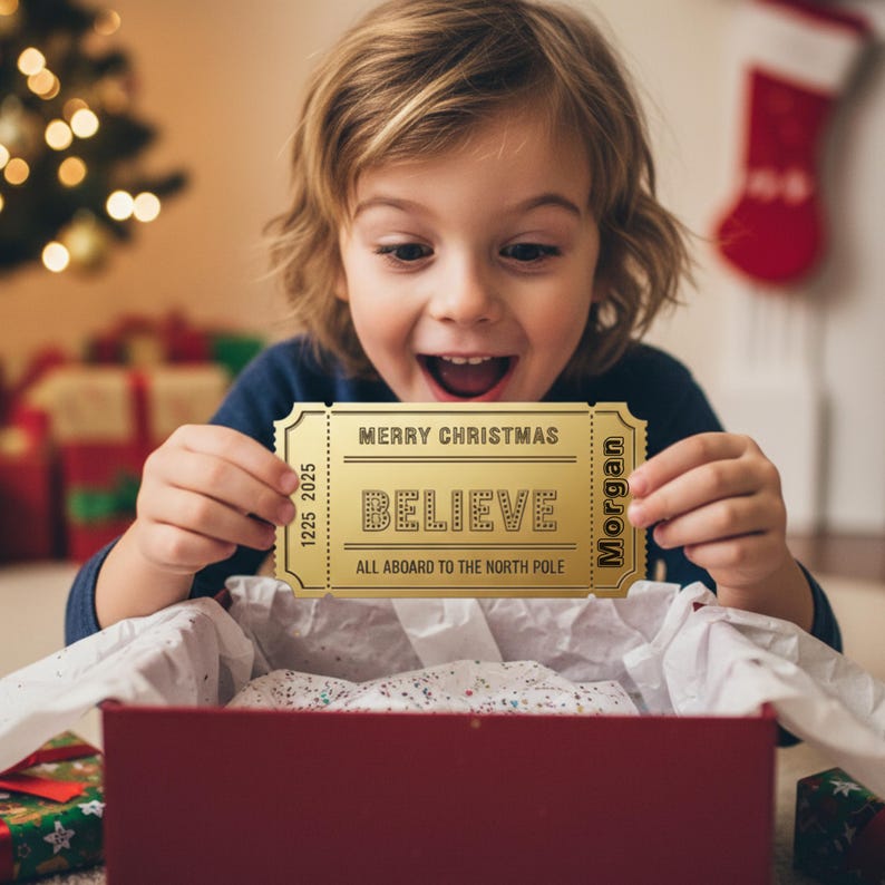 Polar Express Gold Ticket Add Name (digital Download), Personalized ...