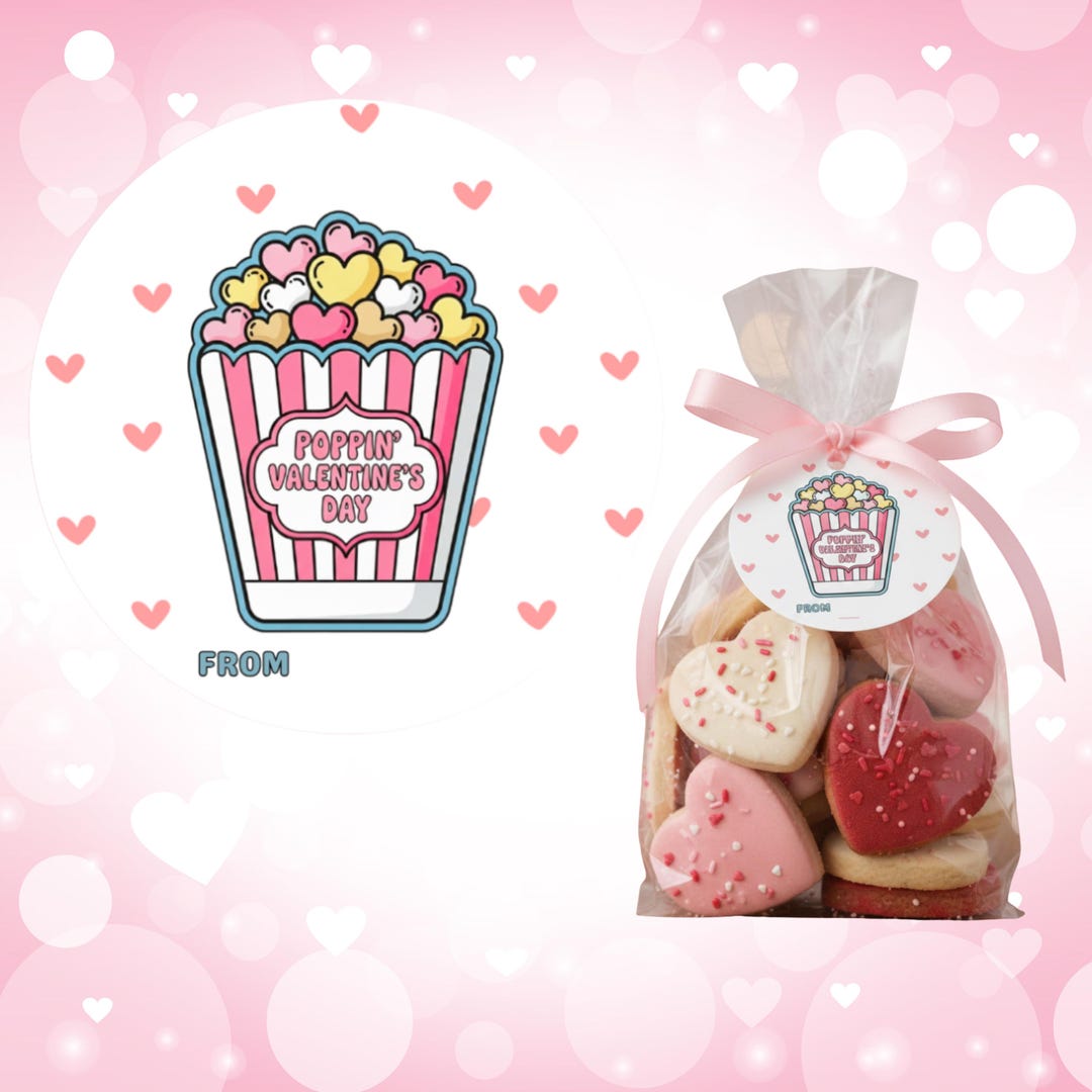 Valentine Gift Tag PNG, Treat Bag Tag(digital Download), Printable ...