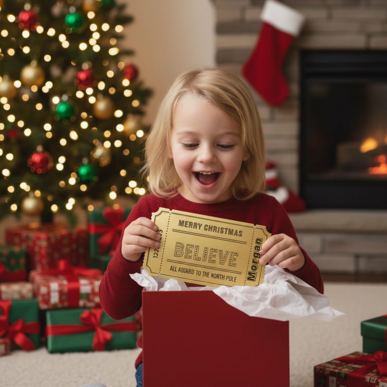 Polar Express Gold Ticket Add Name (digital Download), Personalized ...