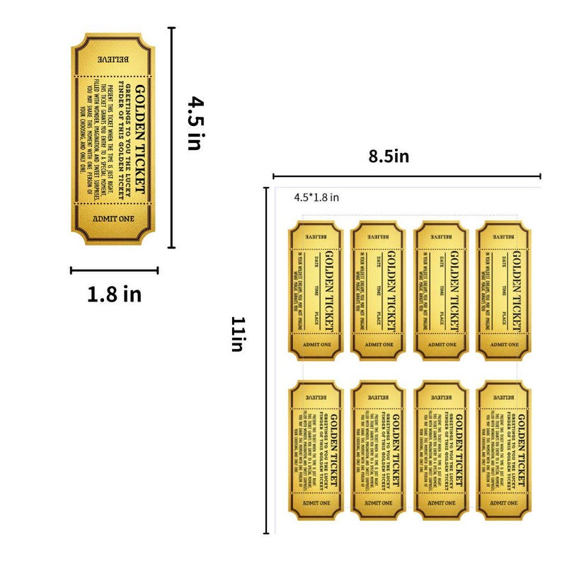 Printable Golden Ticket Gift Voucher, DIY Personalized Date Night ...