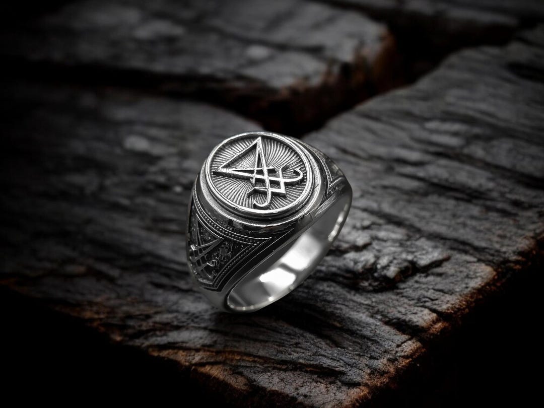 925 Sterling Silver Sigil of Lucifer Ring for Men Women Satanic Gothic ...