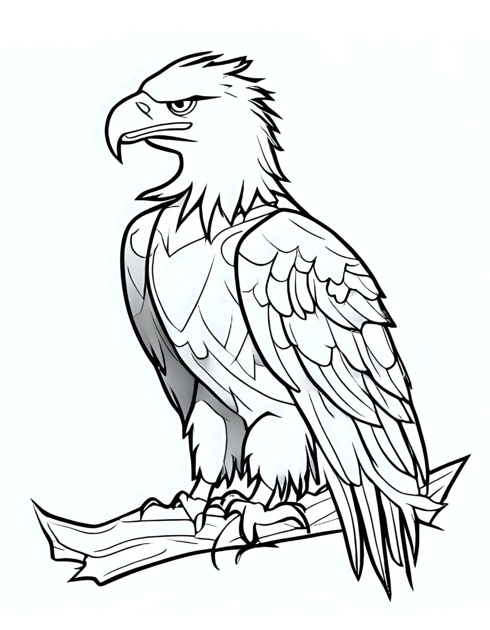 Eagle Coloring Pages for Kids & Adults: Printable Bird Art (PDF ...