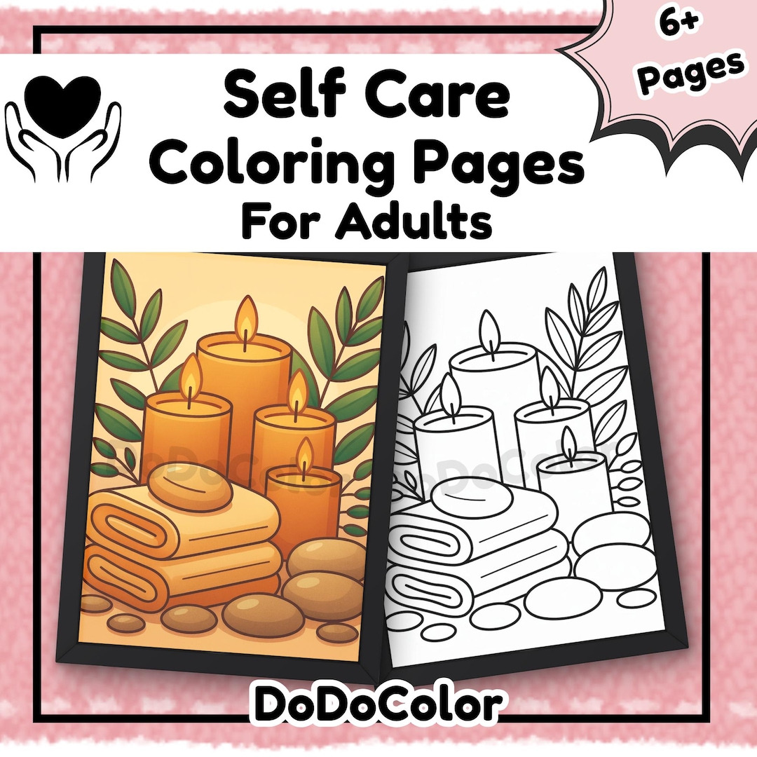 Self Care Coloring Pages for Adults | Art Therapy for Stress Relief - Etsy