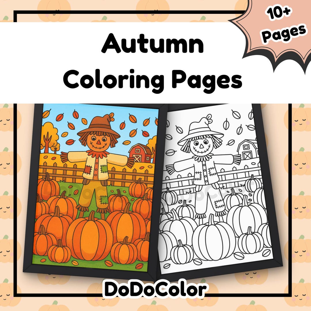 Autumn Coloring Pages: Cozy Fall Activity Book (PDF/PNG Download - Etsy