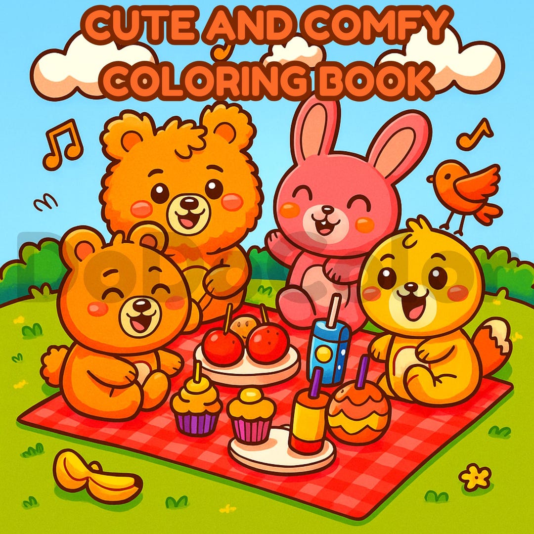 Kawaii Animal Coloring Book, Art, Relaxing Activity (PDF Pattern - Etsy