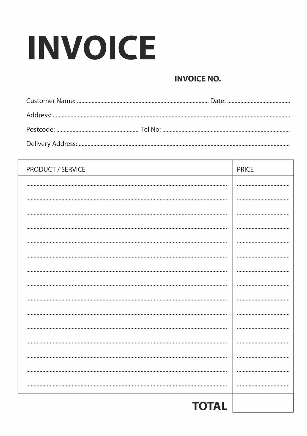 Invoice Template for Drainage, Construction, Landscaping, Paving ...