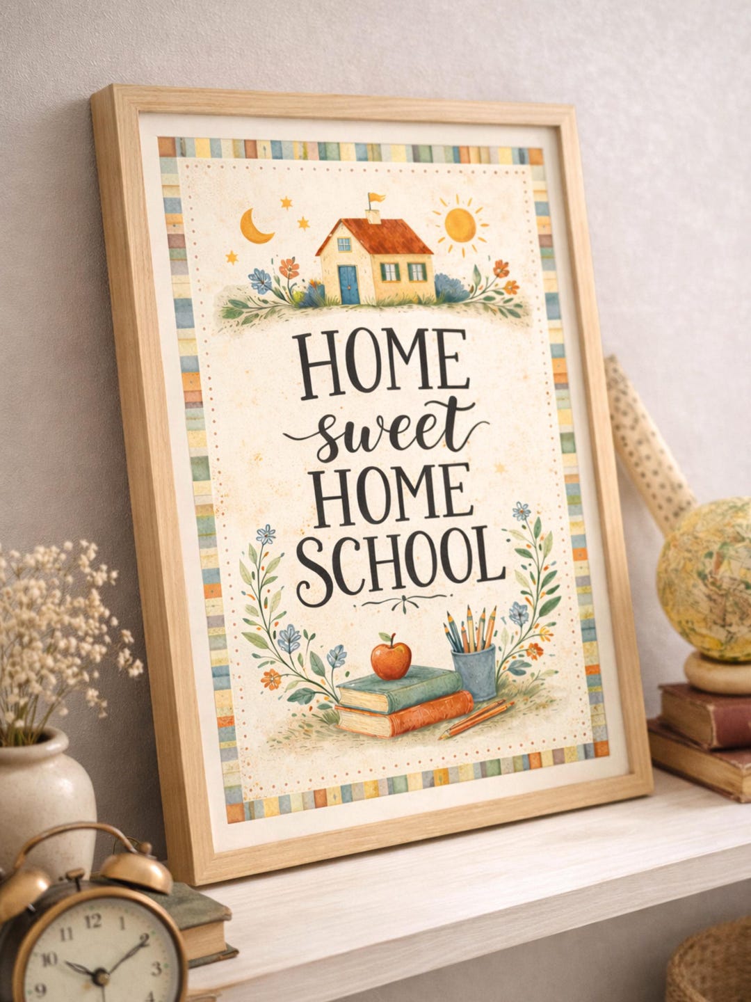 Homeschool Poster | Home Sweet Homeschool Wall Art | Homeschool Room ...