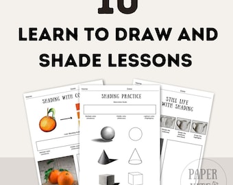 10 Learn-to-draw and Shade Lessons | Skill Builder Bundle for Beginners ...