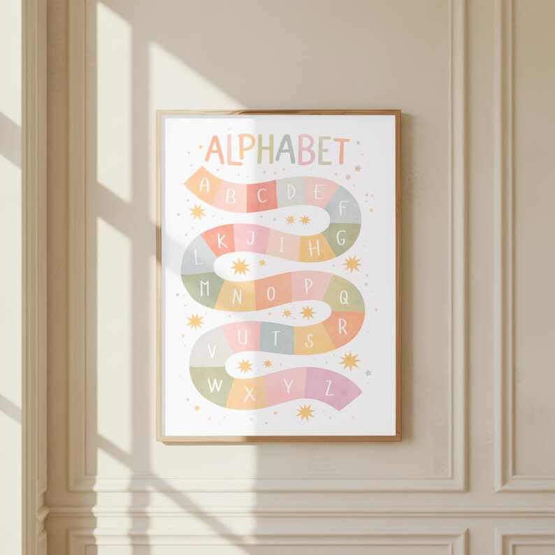 Alphabet Poster | ABC Wall Art Print | Classroom Alphabet Chart ...