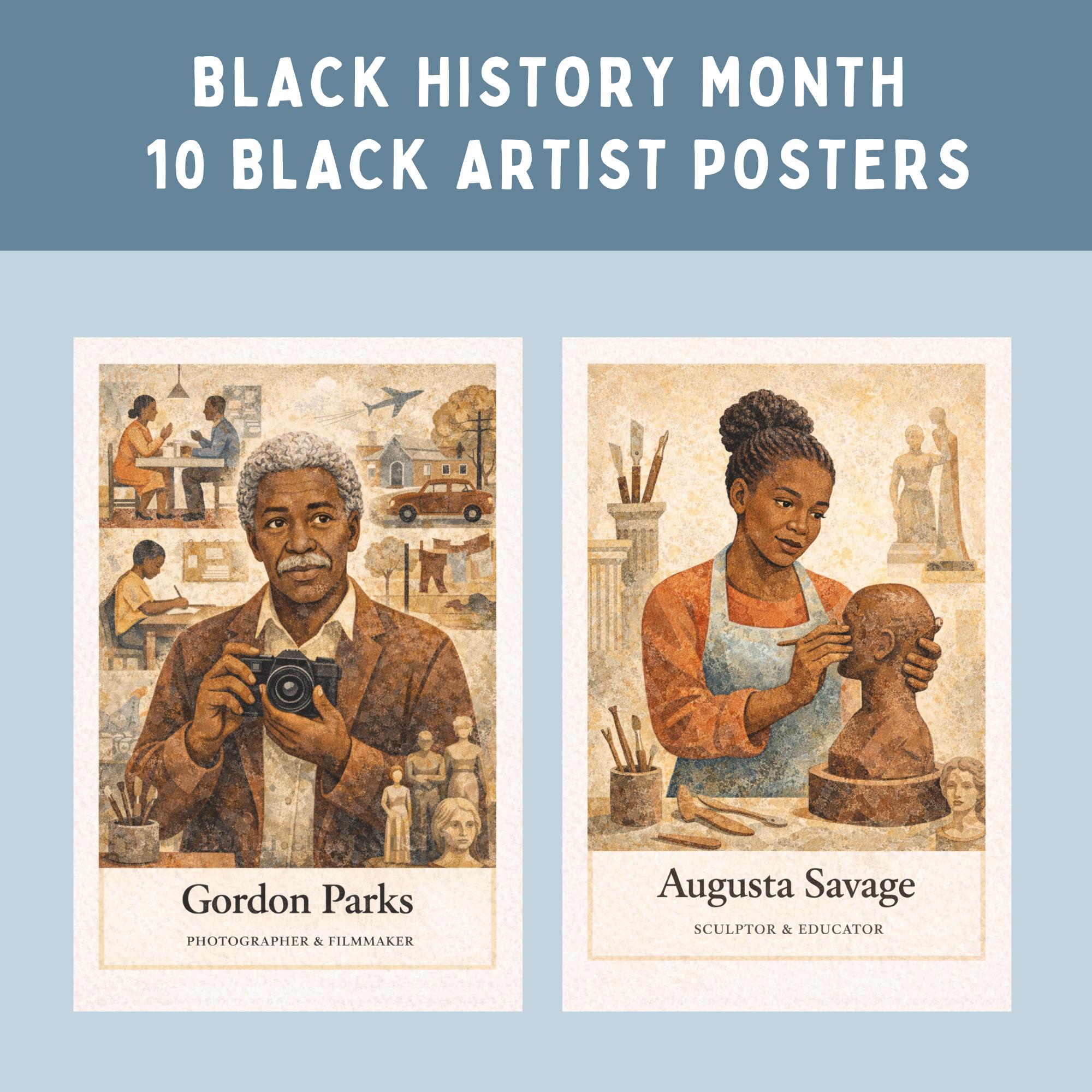 Black History Month Black Artists Poster Set | Diverse Artists Art ...