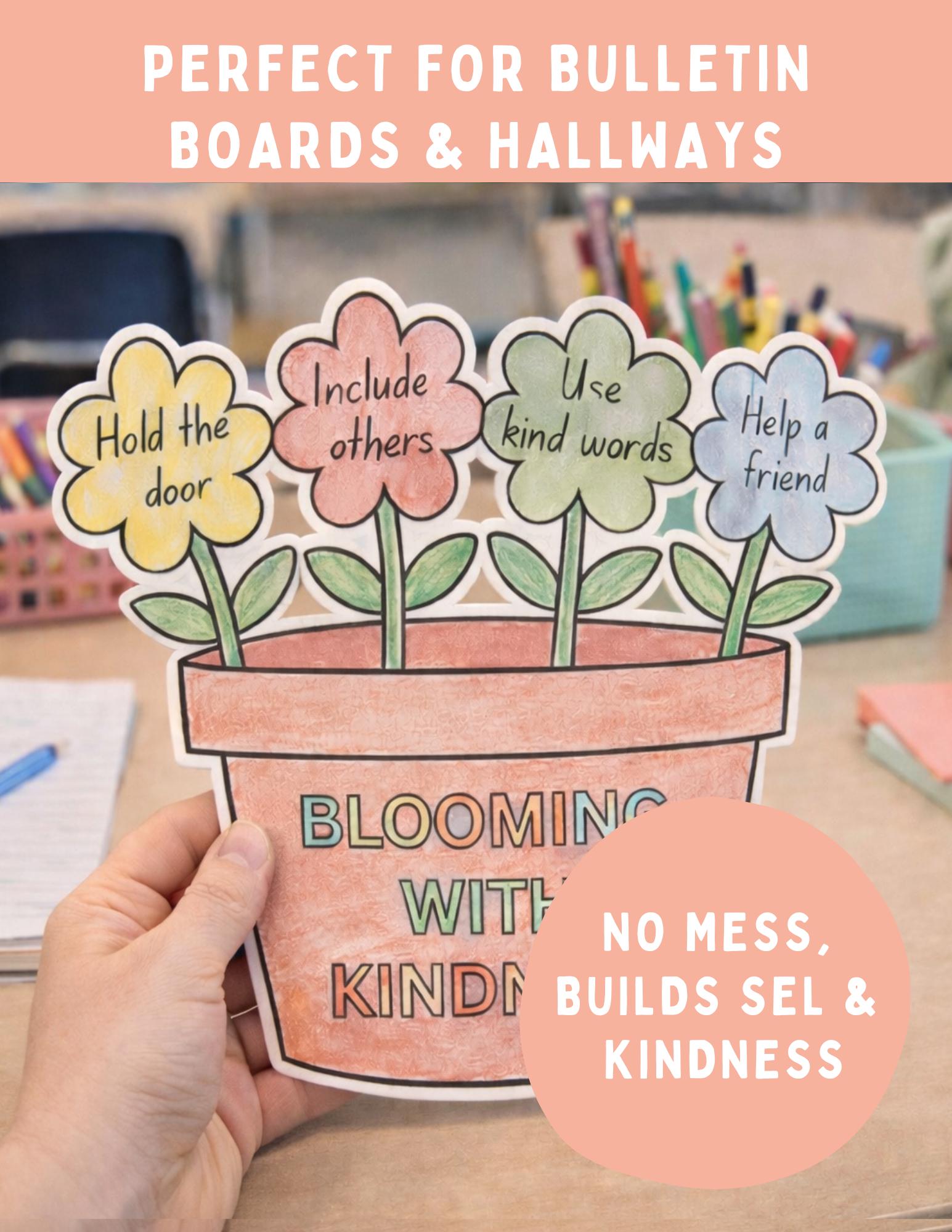 Spring Kindness Craft | SEL Bulletin Board Activity | Year Round Social ...