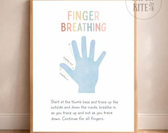 Finger Breathing Poster | Calm Corner Breathing Chart | SEL Mindfulness ...