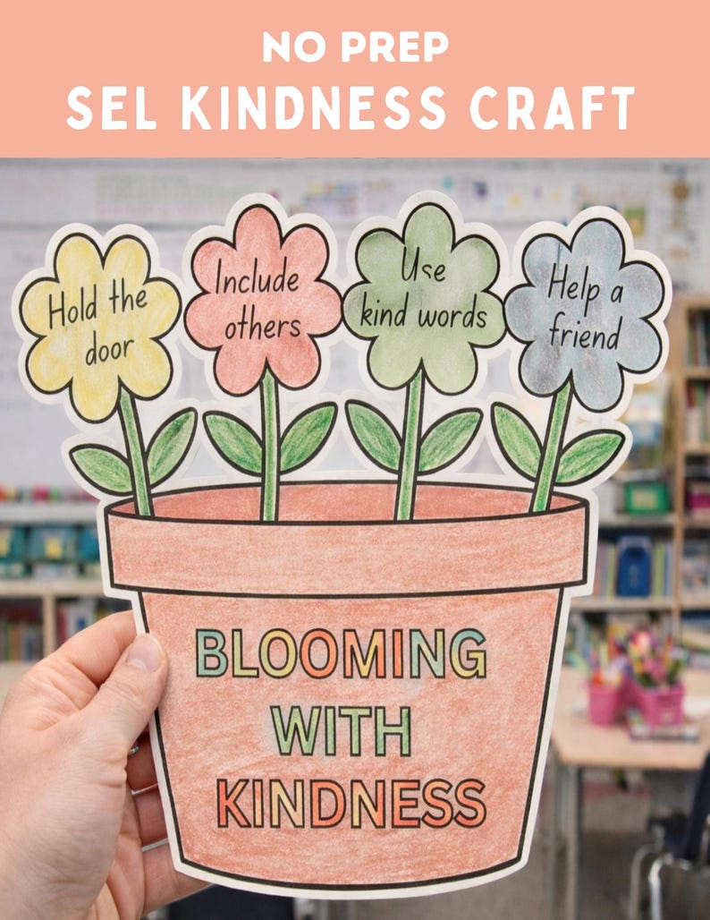 Spring Kindness Craft | SEL Bulletin Board Activity | Year Round Social ...