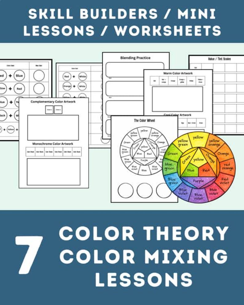 Color Theory Lessons Worksheets | Color Mixing Blending Skill Builders ...