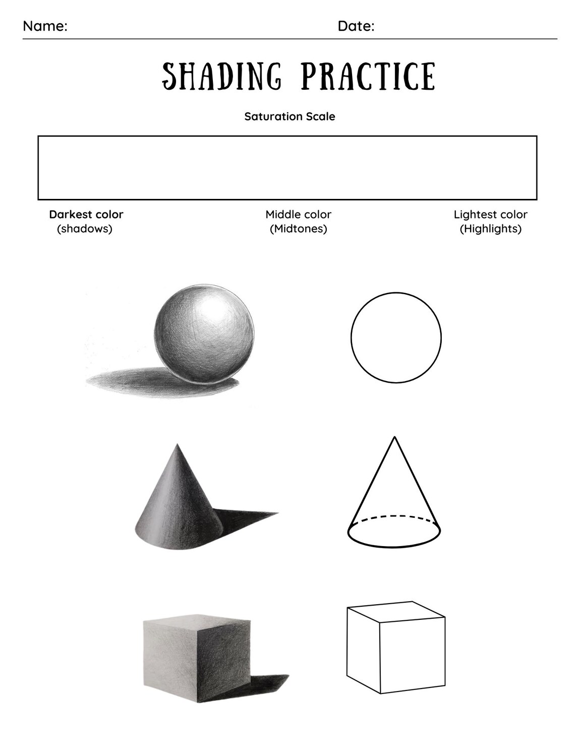 Art Class Printable Bundle - Drawing Lesson Worksheets, Pencil Drawing ...
